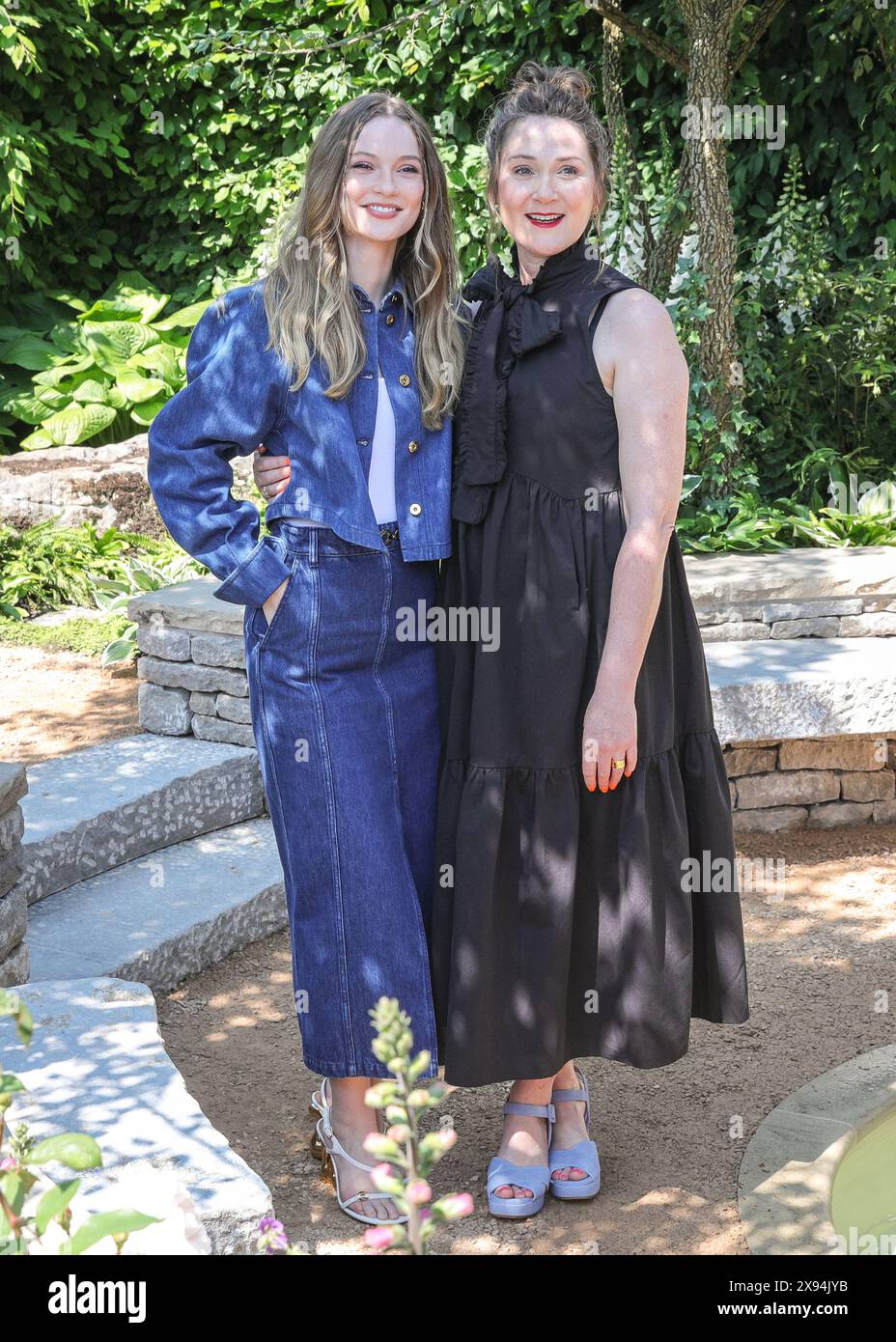 Ruth Gemmell and Hannah Dodd, in the Bridgerton Garden,RHS Chelsea ...