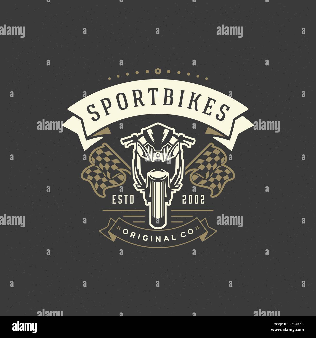 Sport motorcycle logo template vector design element vintage style for ...