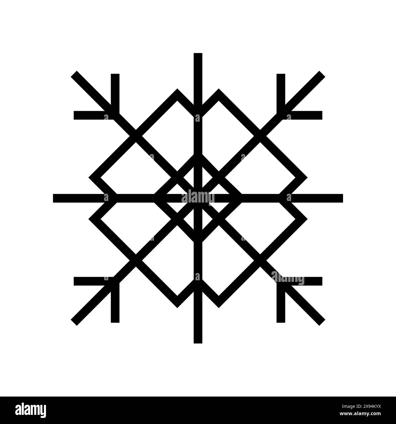 Old baltic Folk star or cross ornamental symbol. Ancient latvian sign ...