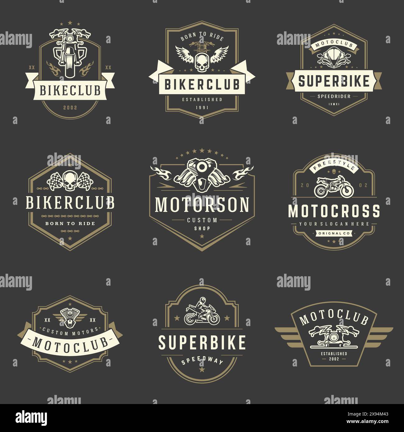Logos biker Stock Vector Images - Alamy
