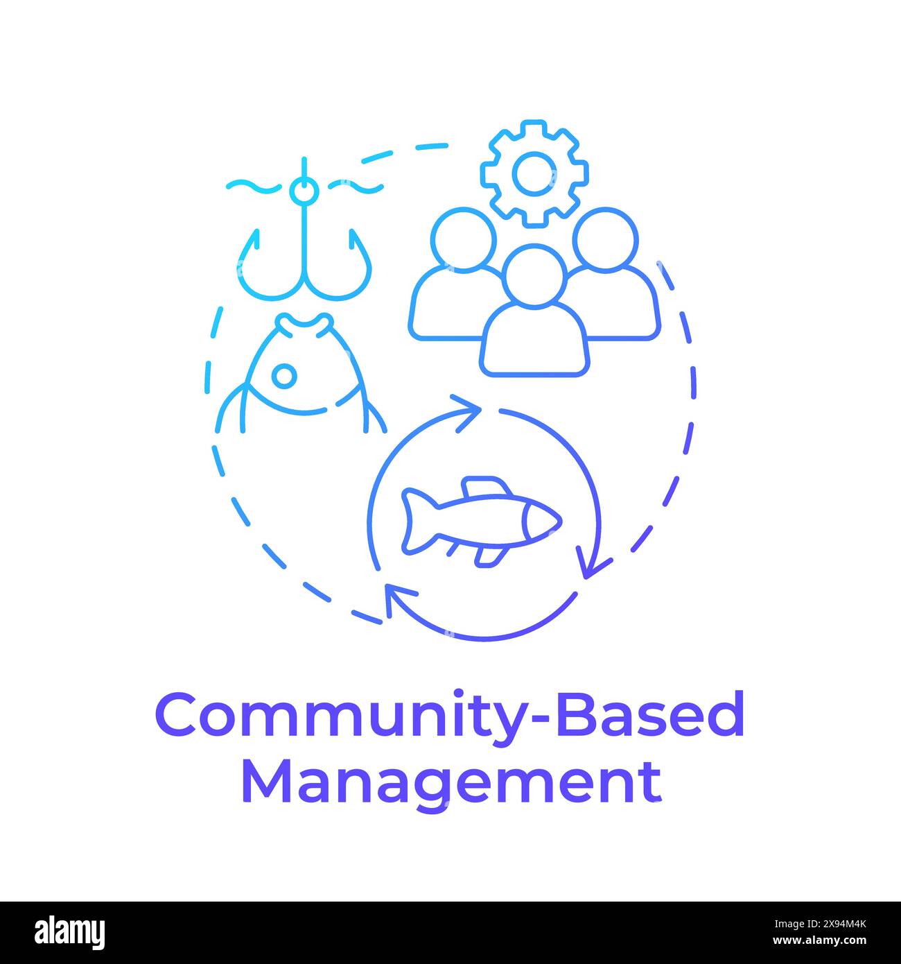 Community-based management blue gradient concept icon Stock Vector ...