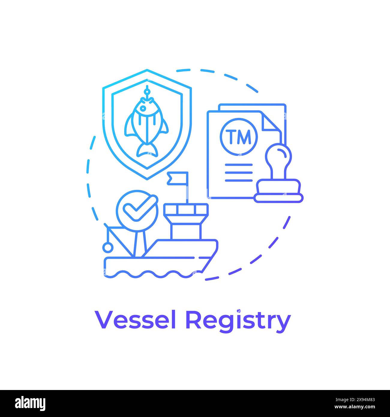 Vessel registry blue gradient concept icon Stock Vector Image & Art - Alamy
