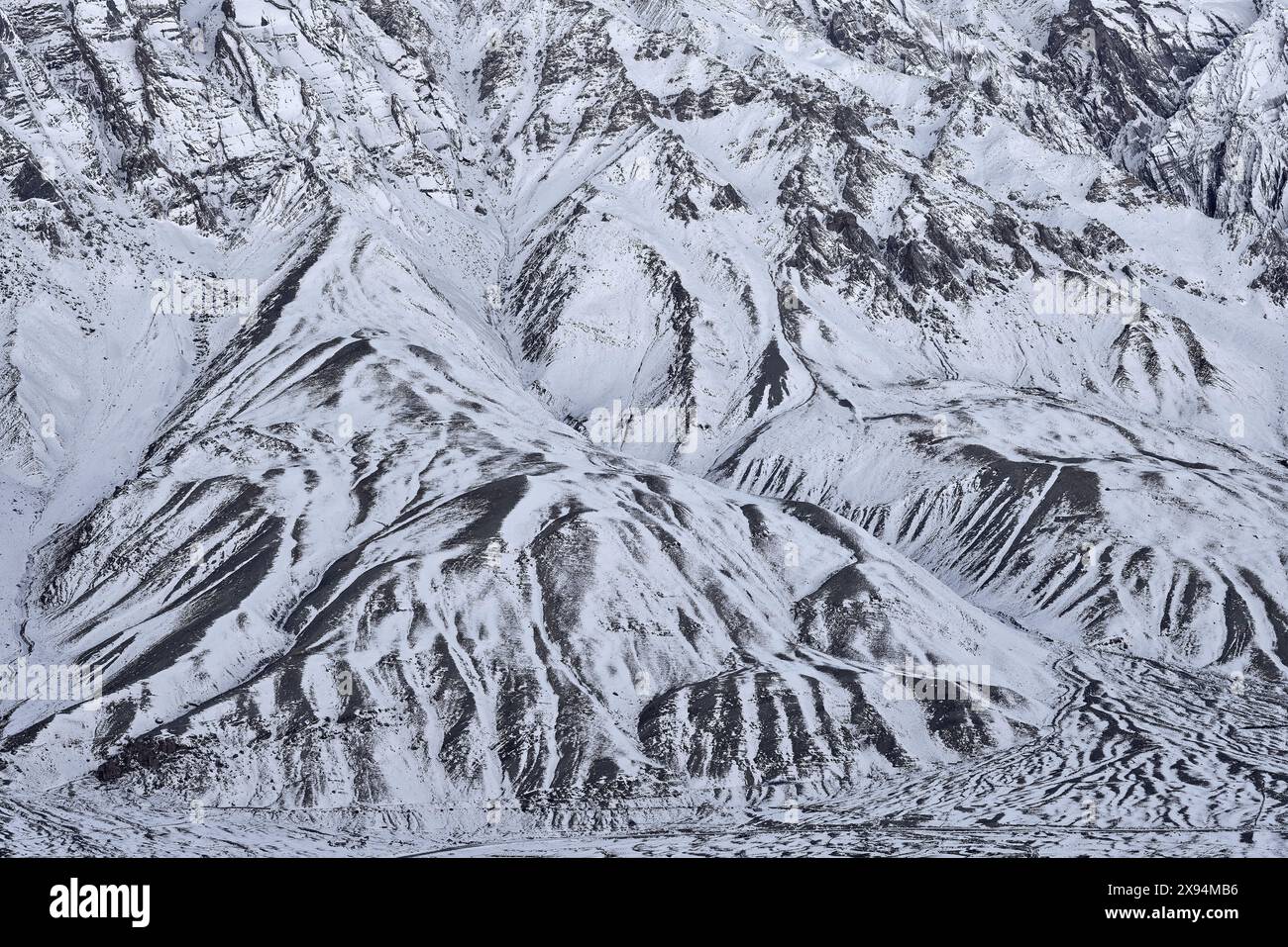 Spiti Valley in India. Himalaya mountain range, aerial view on the hill ...