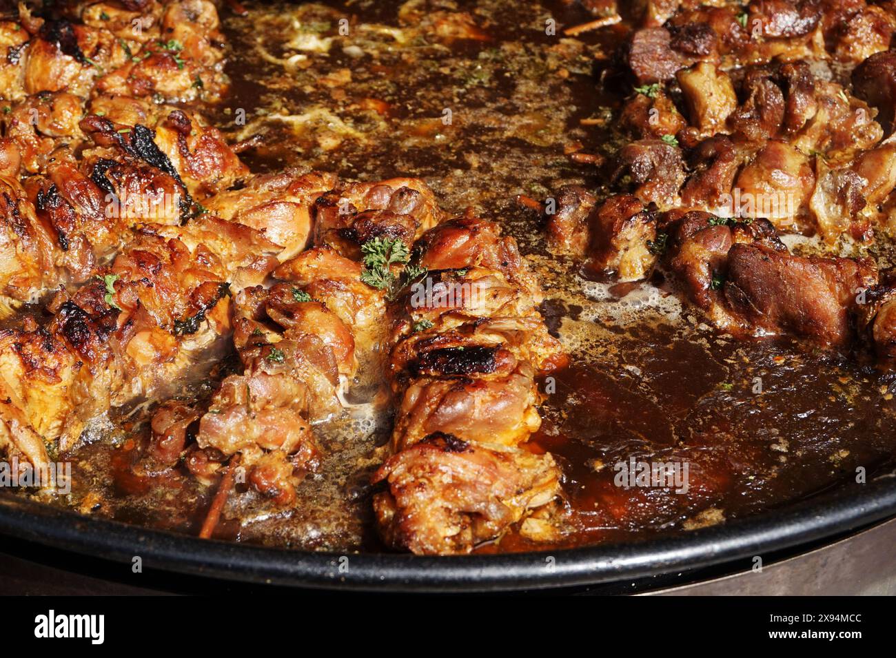grilled meat texture as very nice food background Stock Photo - Alamy
