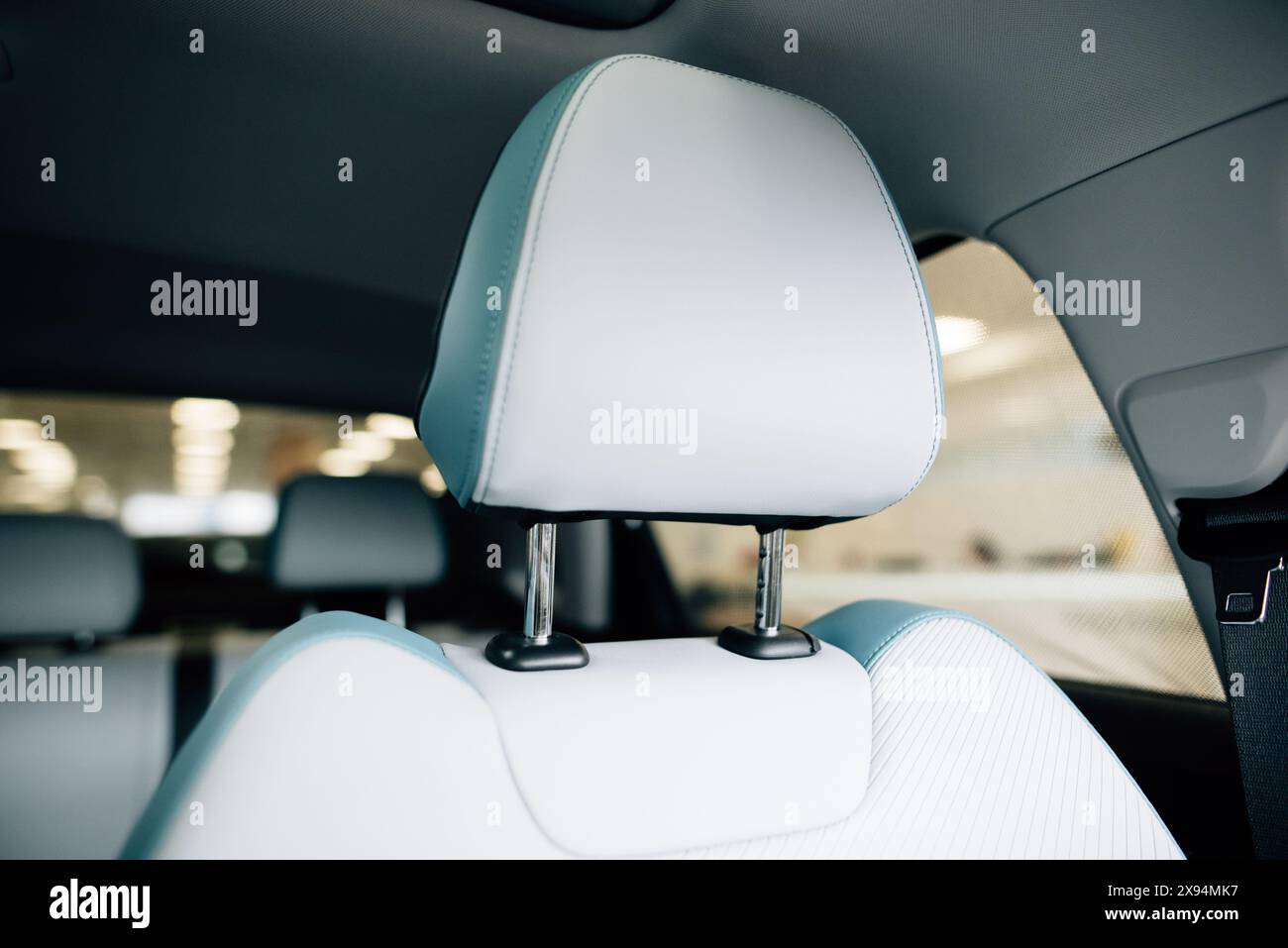 Car passenger leather seat. Interior detail. Front View Stock Photo - Alamy