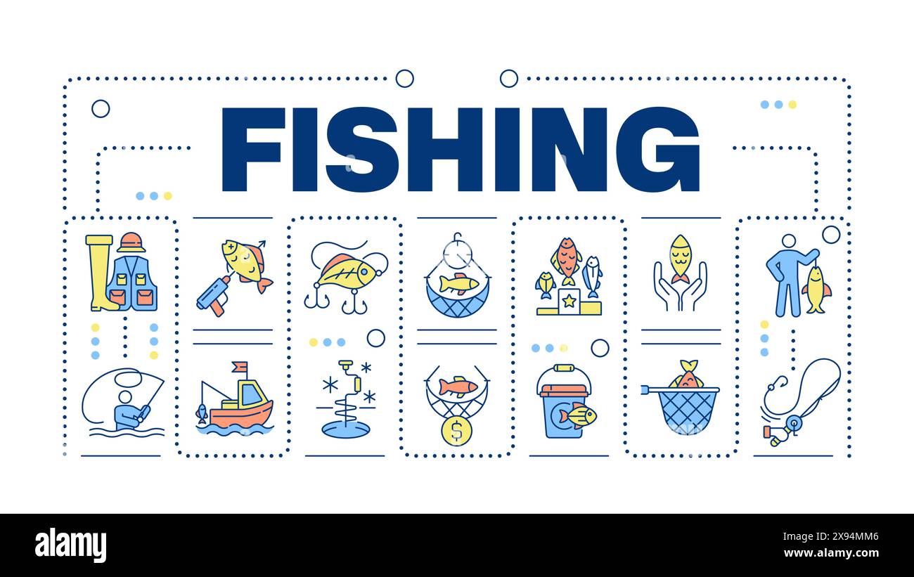 Fishing word concept isolated on white Stock Vector Image & Art - Alamy