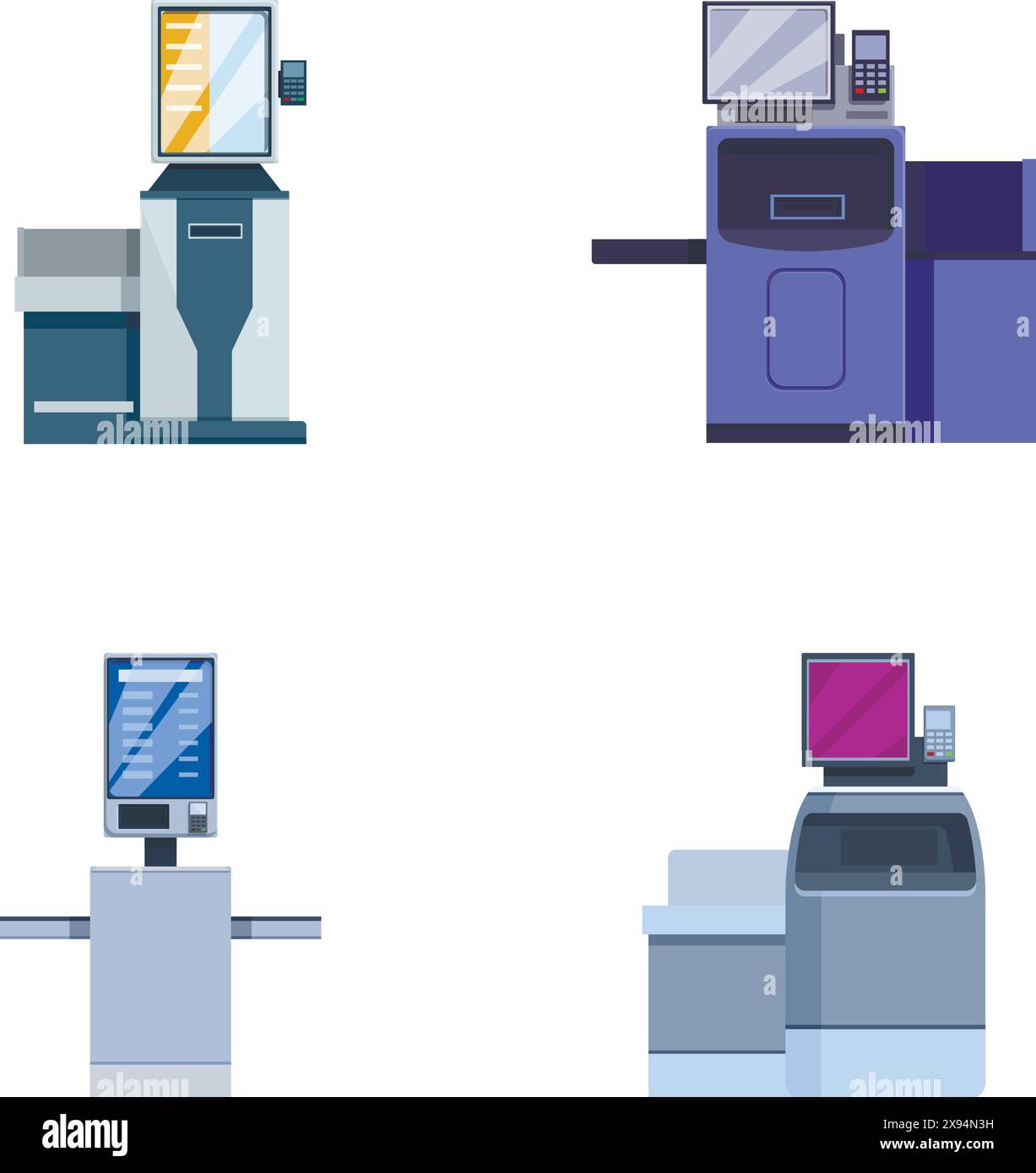 Vector illustration collection of various office copiers and printers ...