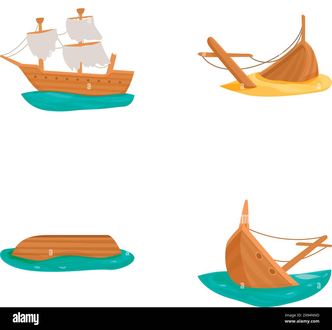 Illustration series cartoon transport sailboat hi-res stock photography ...