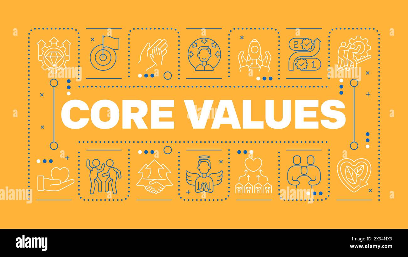Core values orange word concept Stock Vector Image & Art - Alamy