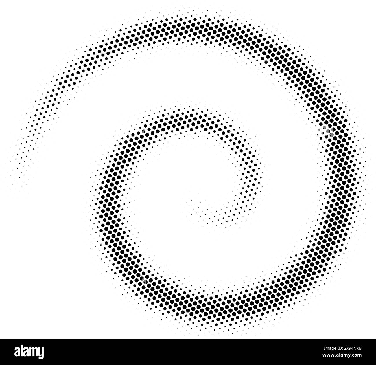 Spiral curl with gradient blur and halftone texture. Round swirl ...