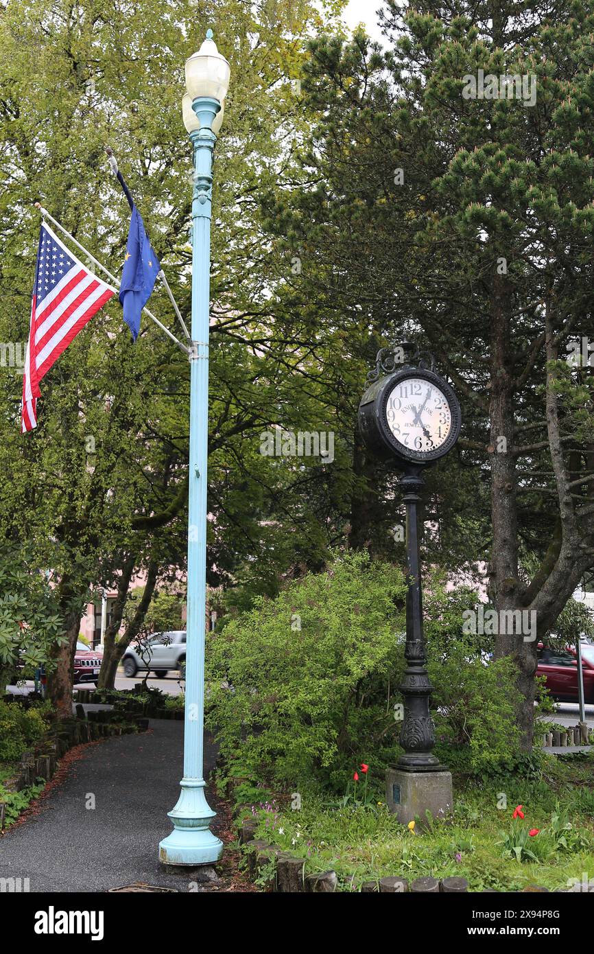 Whale Park Clock, Ketchikan, Revillagigedo Island, Clarence Strait ...