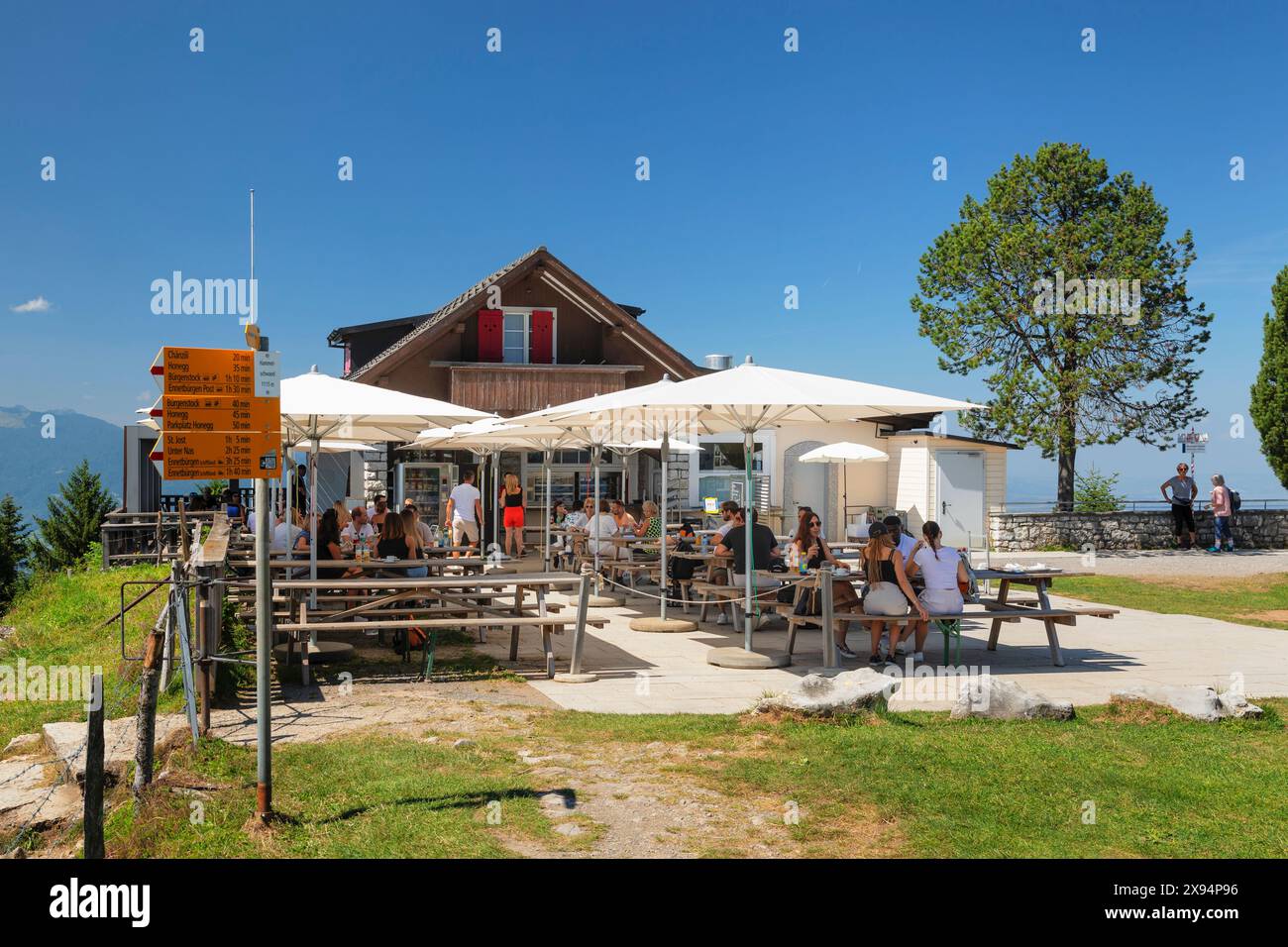 Restaurant at Buergenstock Mountain, Canton Niewalden, Lake Lucerne ...