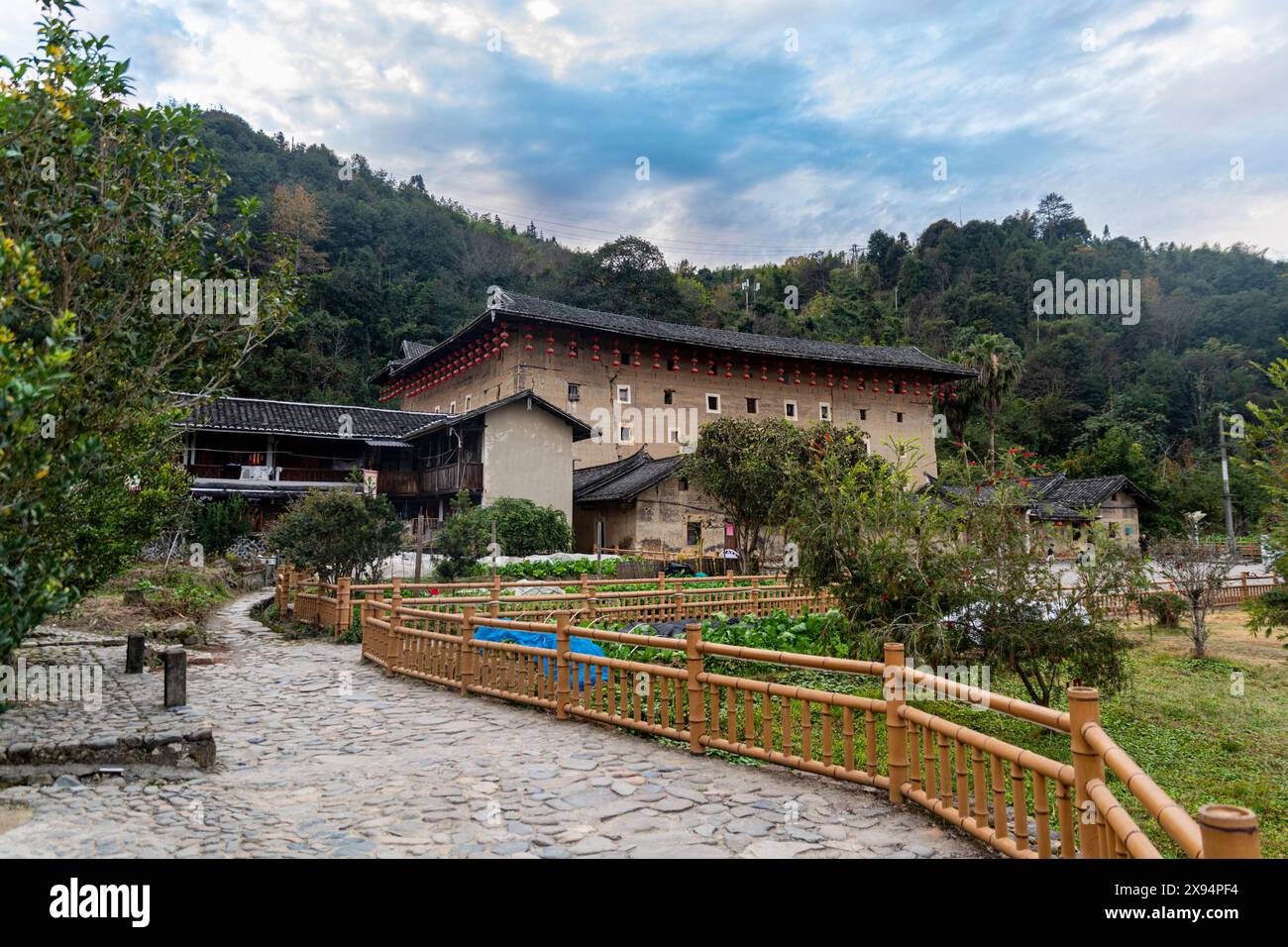 Hegui square building, UNESCO World Heritage Site, Fujian Tulou rural ...