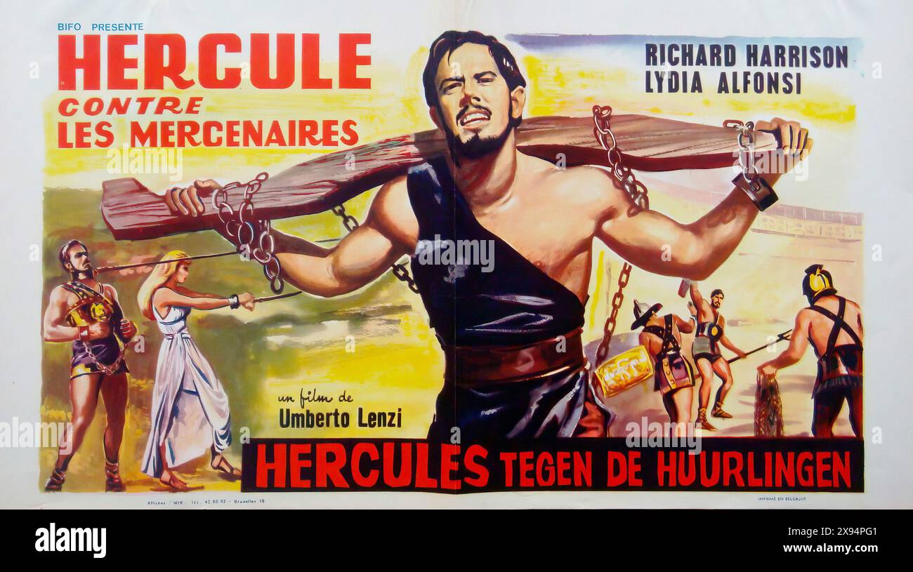 MESSALINA VS. THE SON OF HERCULES - Vintage Belgian (French and Flemish) Movie Poster Stock ...