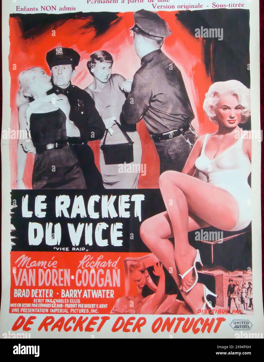 VICE RAID - Vintage Belgian (French and Flemish) Movie Poster Stock Photo - Alamy