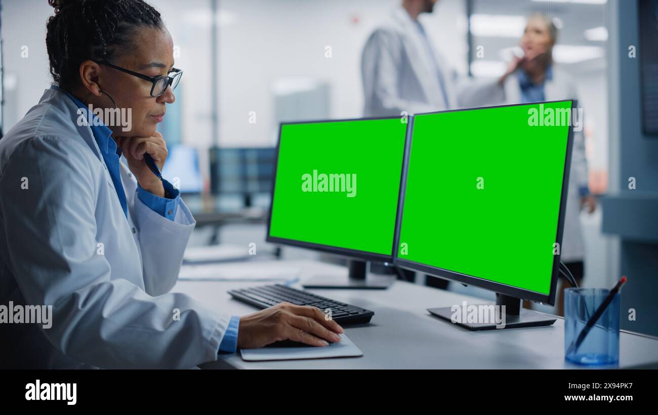 Hospital Research Lab: Black Female Medical Biotechnology Scientist ...