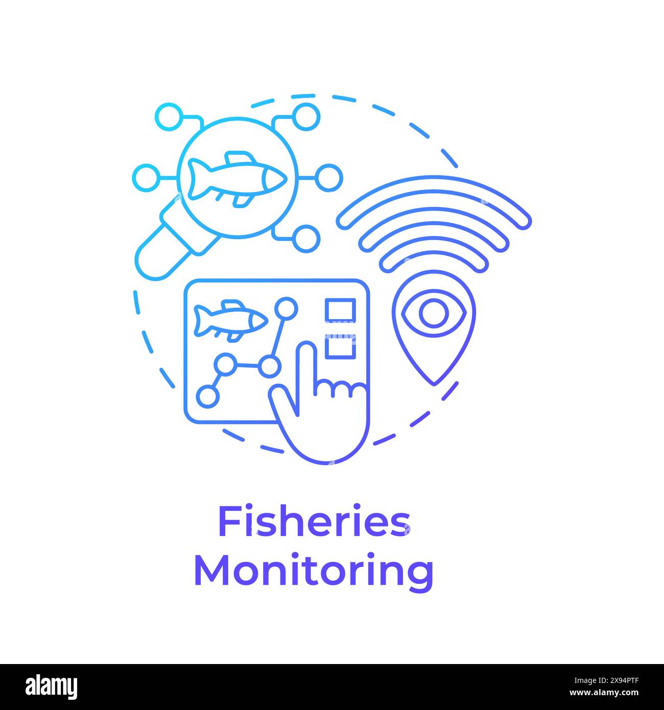 Fisheries monitoring blue gradient concept icon Stock Vector Image ... Fisheries monitoring blue gradient concept icon Stock Vector Image ...