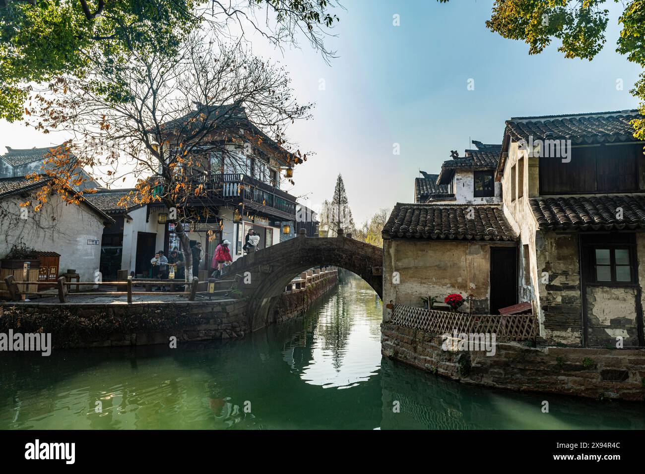 Water channel, Zhouzhuang water town, Jiangsu, China, Asia Stock Photo ...