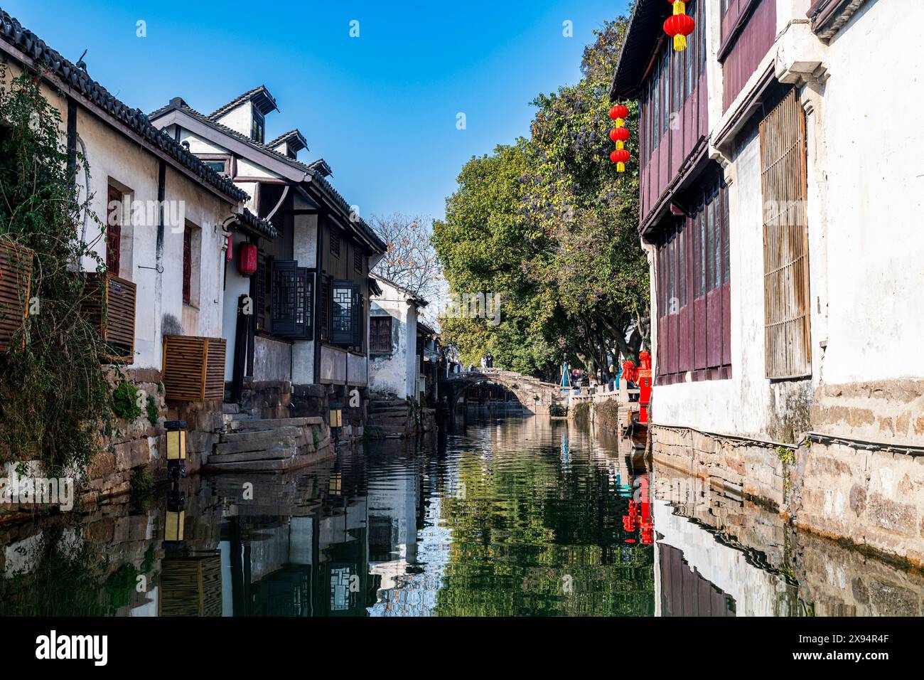 Water channel, Zhouzhuang water town, Jiangsu, China, Asia Stock Photo ...