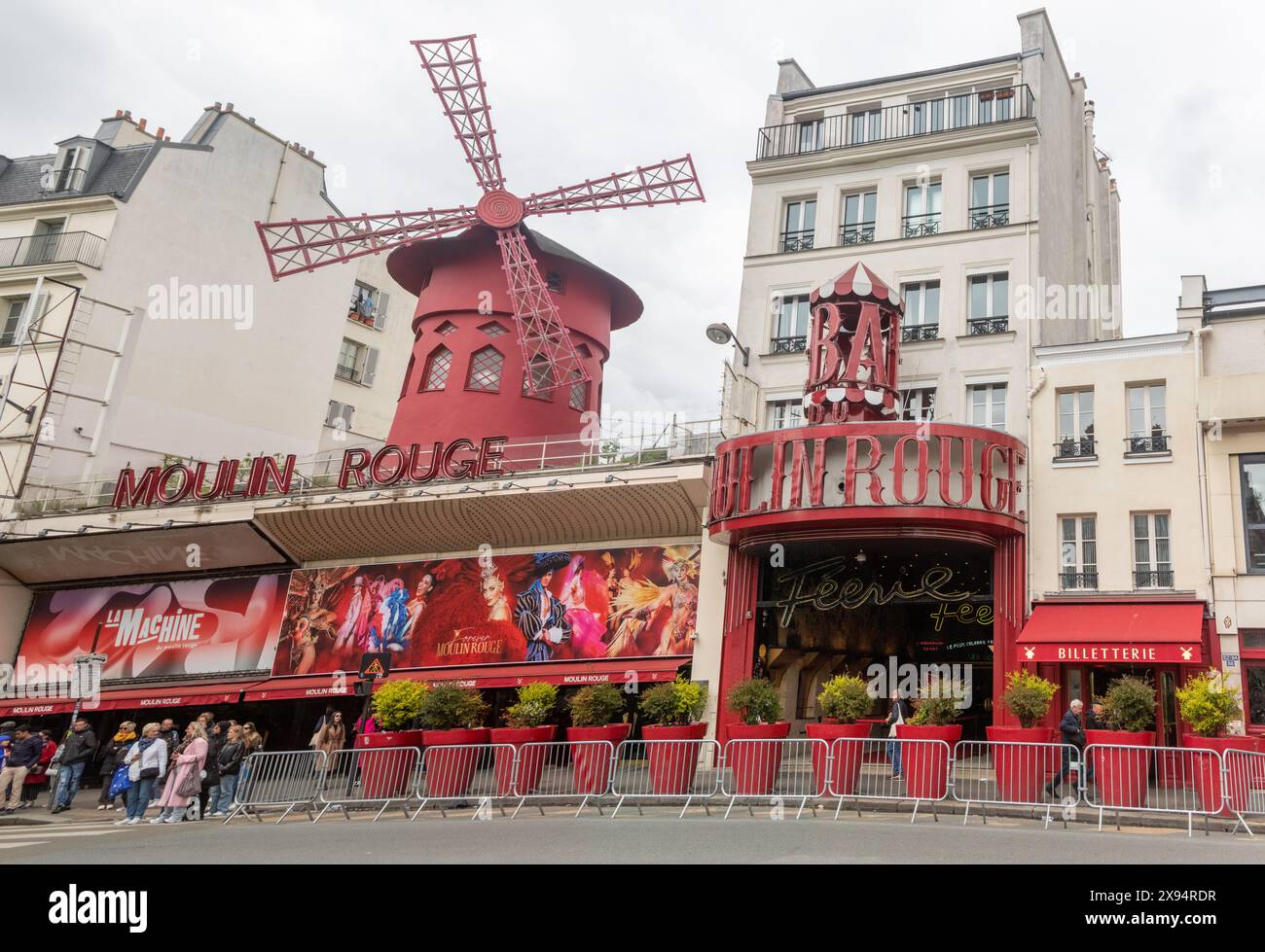 Paris, France, Apirl 20th 2024:- A view of the Moulin Rouge a Famous ...