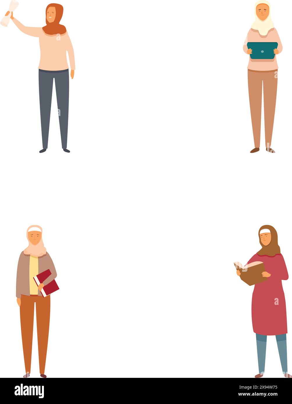 Collection of diverse women characters in various poses and outfits ...