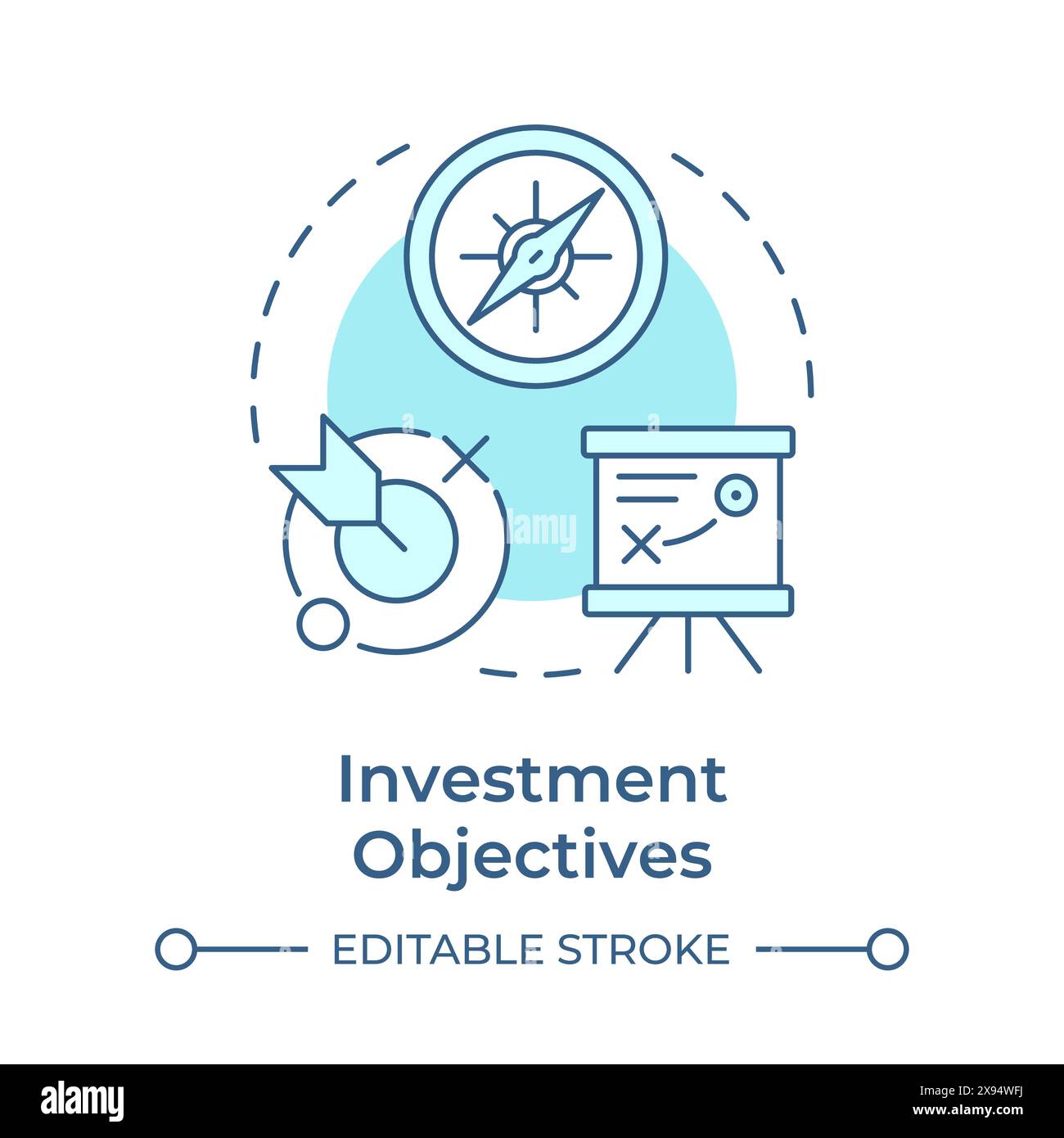 Investment objectives soft blue concept icon Stock Vector Image & Art ...