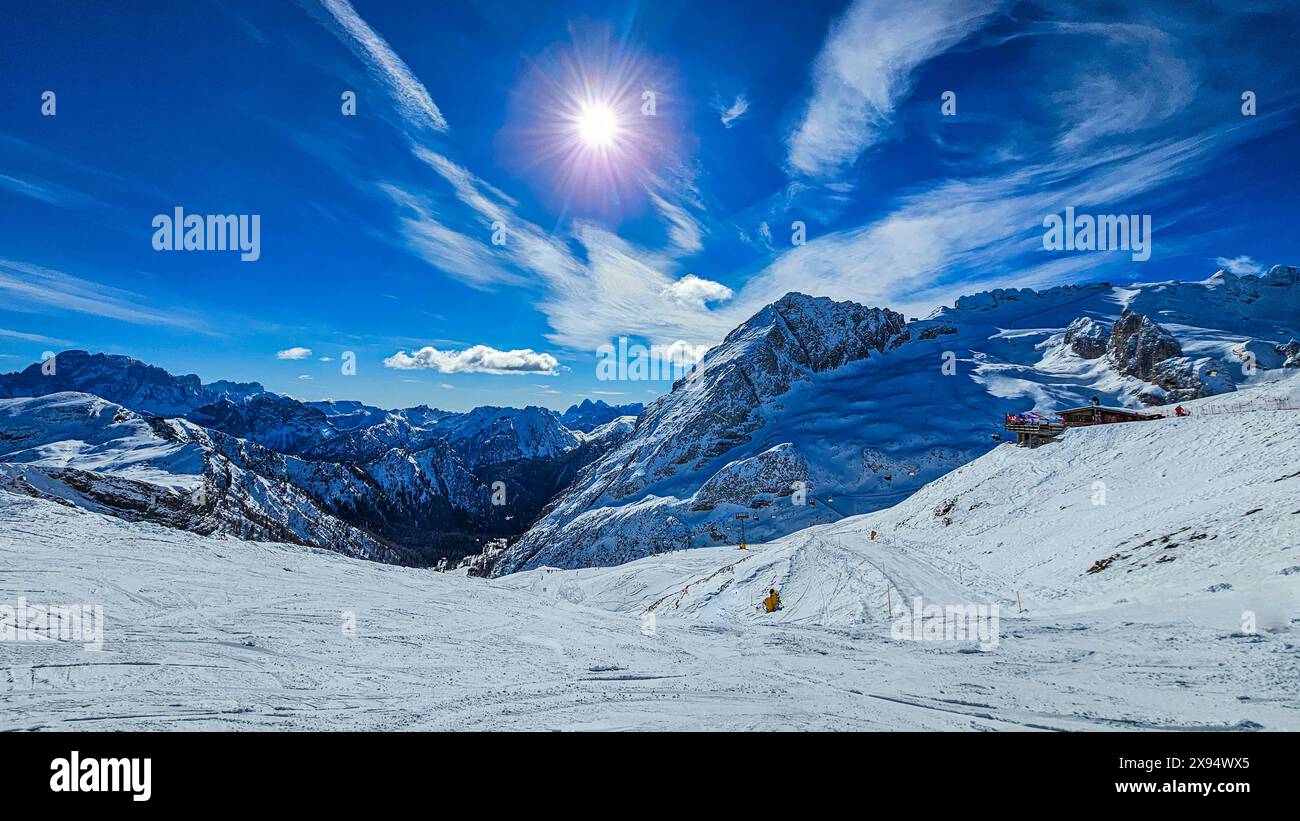 Snowy winter landscape, Dolomites, Italy, Europe Stock Photo - Alamy