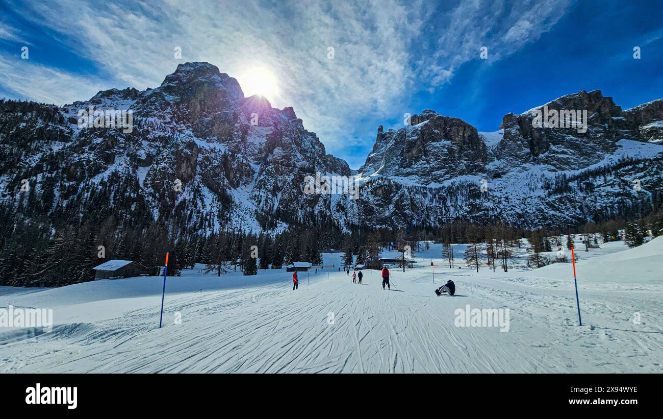 Ski slopes at the Sella Ronda, Dolomites, Italy, Europe Stock Photo - Alamy