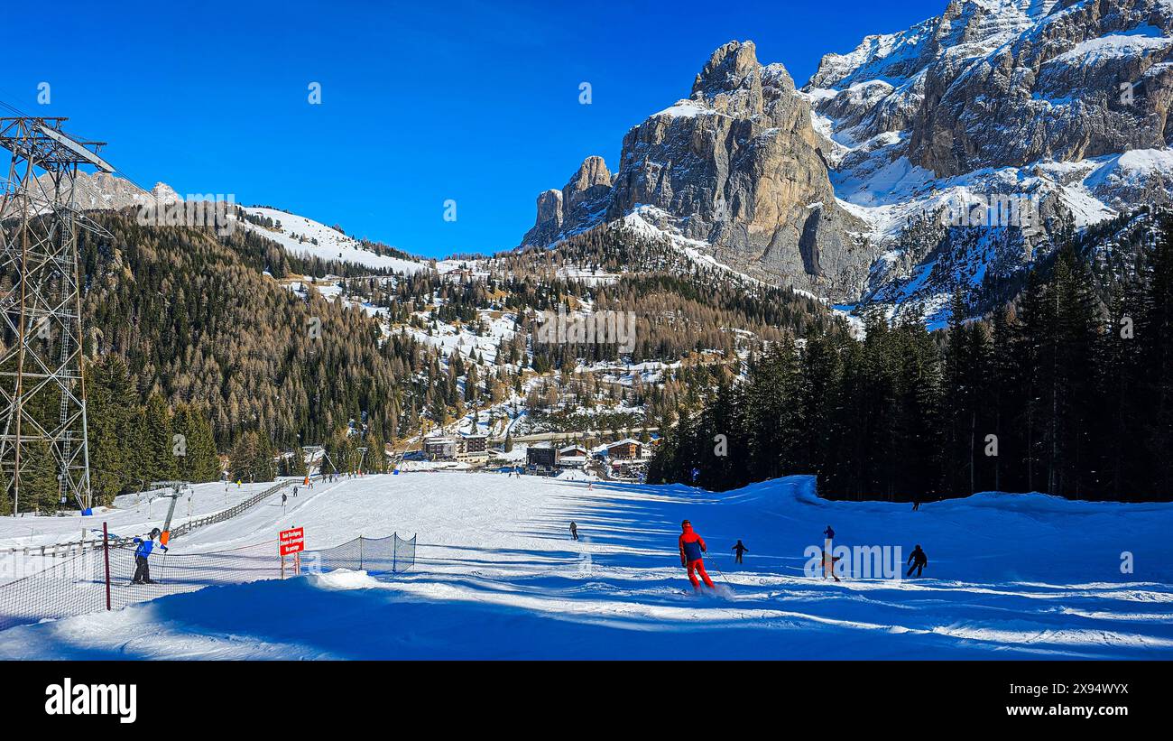 Ski slopes at the Sella Ronda, Dolomites, Italy, Europe Stock Photo - Alamy
