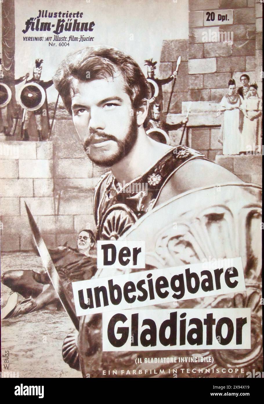 INVINCIBLE GLADIATOR, THE 005 - Vintage German Movie Poster Stock Photo ...