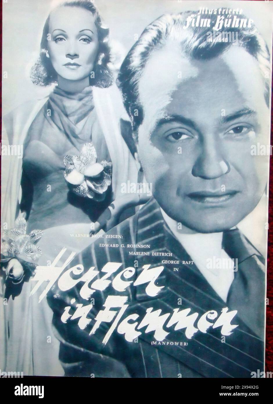 MANPOWER - Vintage German Movie Poster Stock Photo - Alamy