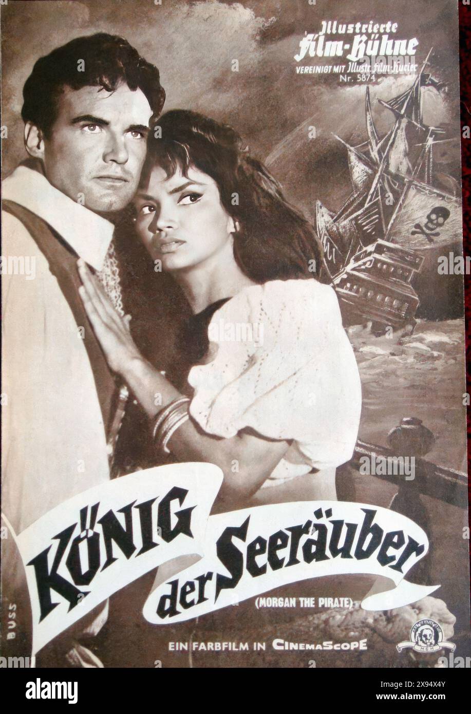 MORGAN THE PIRATE (1961) 004 - Vintage German Movie Poster Stock Photo ...