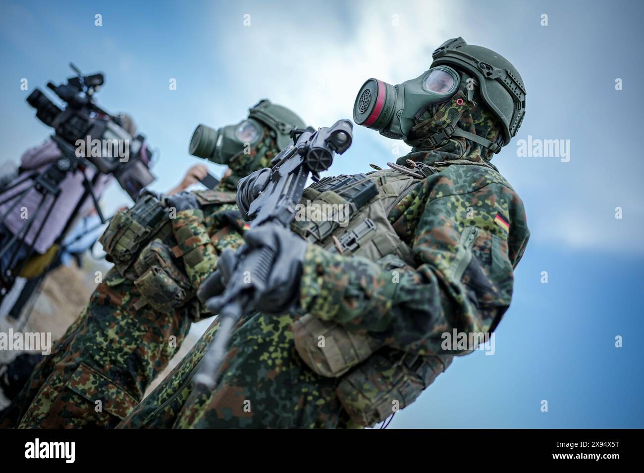 Pabrade, Lithuania. 29th May, 2024. Bundeswehr soldiers in NBC ...