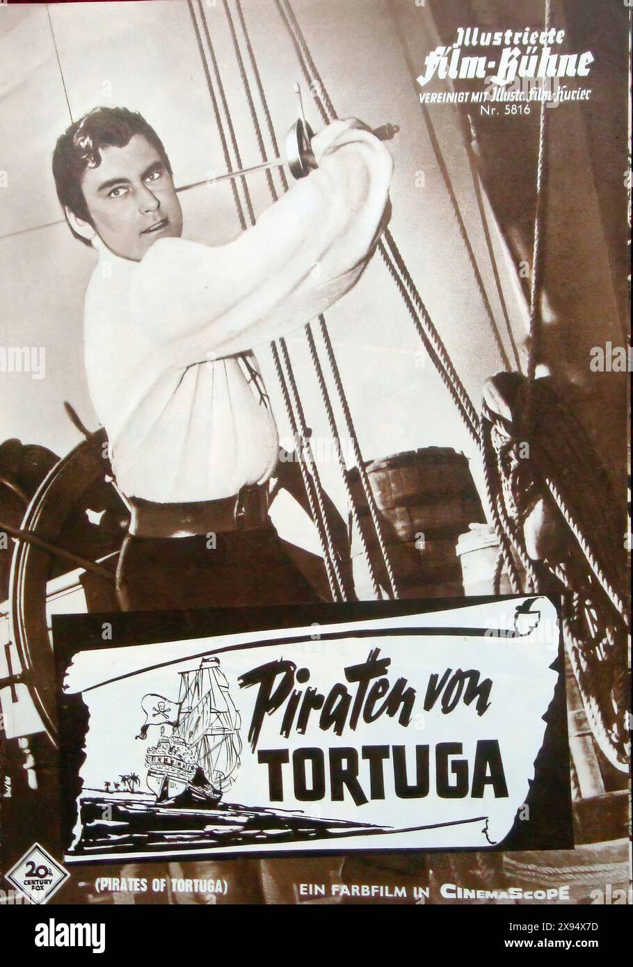 PIRATES OF TORTUGA - Vintage German Movie Poster Stock Photo - Alamy