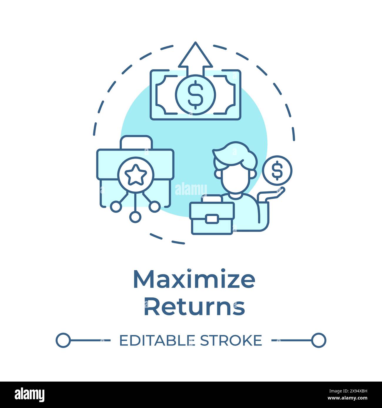 Maximize returns soft blue concept icon Stock Vector Image & Art - Alamy
