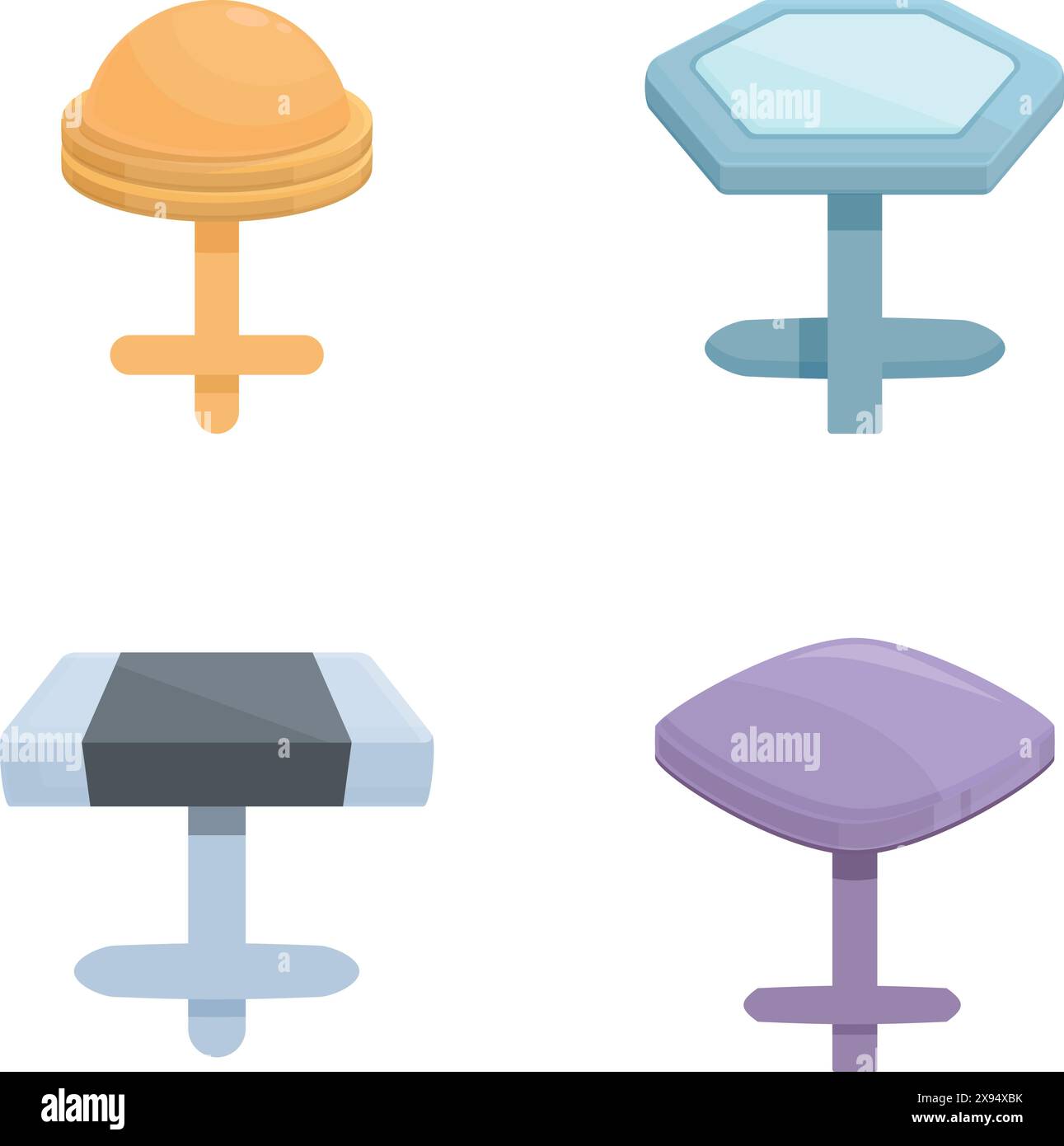 Vector illustration of four colorful, stylized road signs ideal for ...