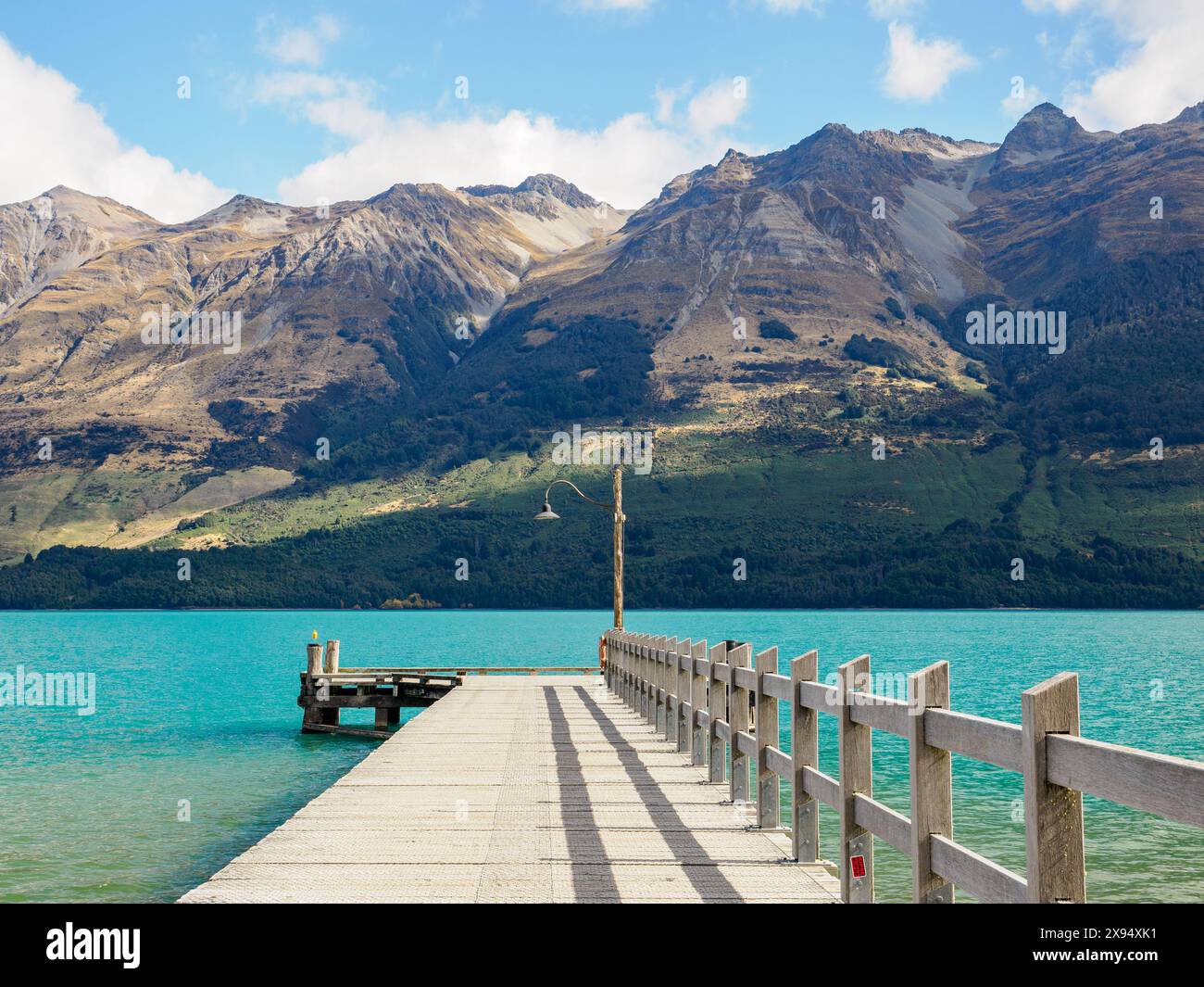 Pier at Glenorchy on Lake Wakatipu near Queenstown, Otago, South Island ...