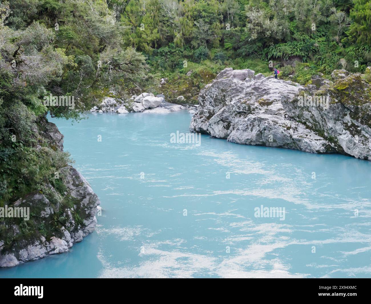 The amazing glacial blue water at Hokitika Gorge, West Coast, South ...