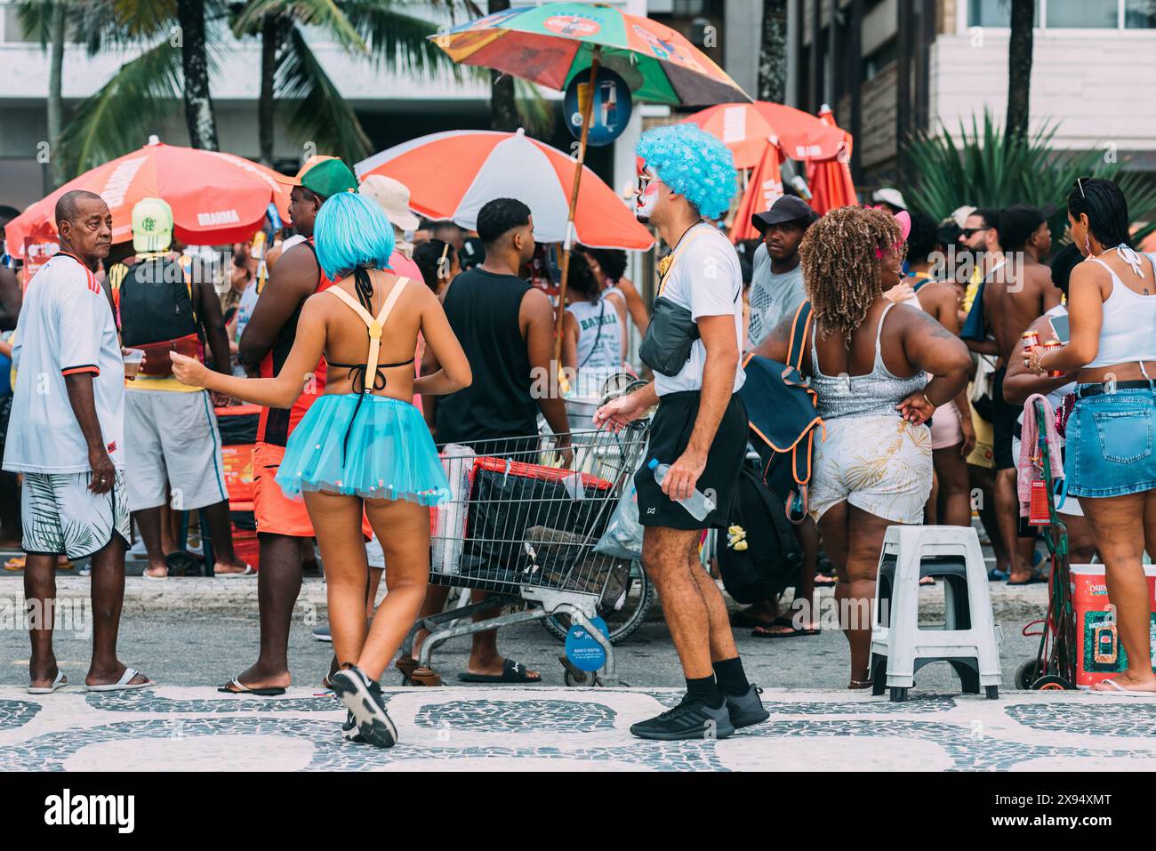 A block street party known as bloco ahead of 2024 Carnival in Leblon ...