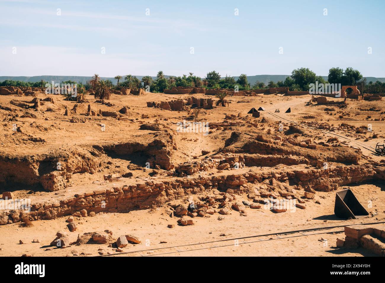 Ruins of the ancient village of Germa, capital of the Garamantes empire ...