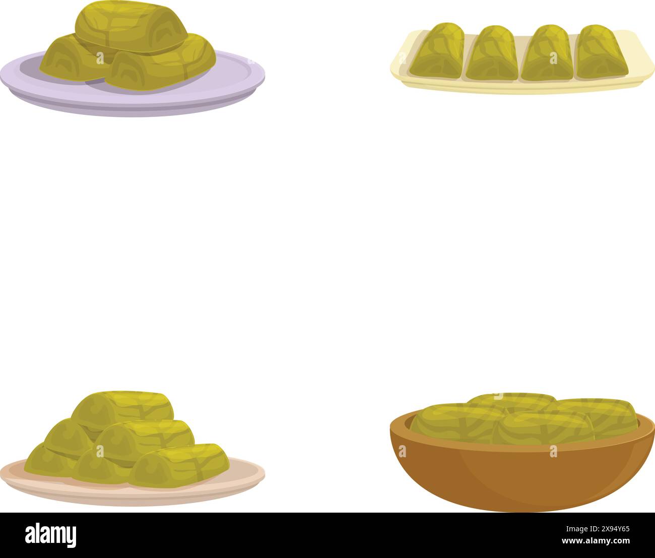 Assorted dumplings collection illustration in traditional asian cuisine ...
