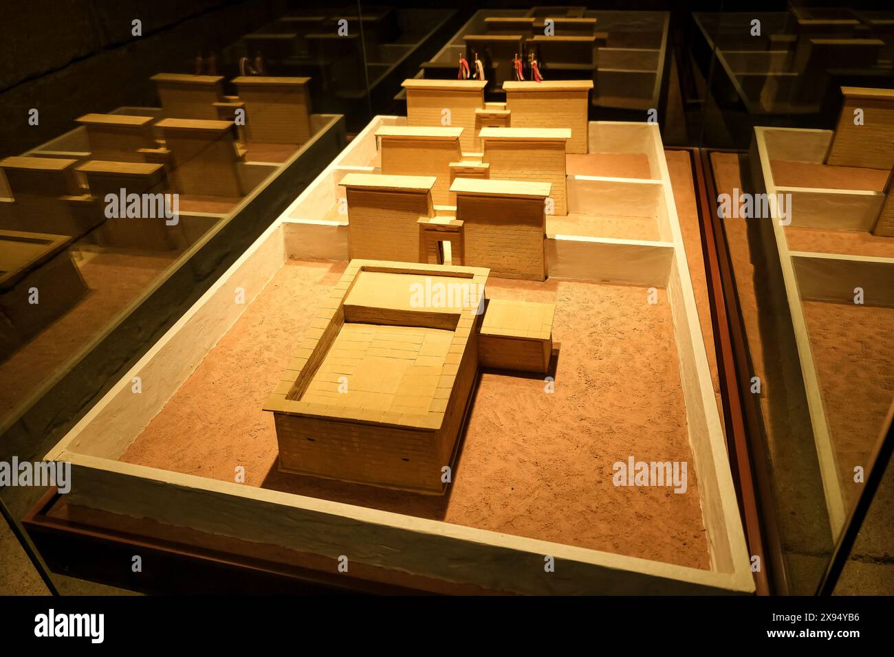 Interior of the ancient Nubian Temple of Debod, rebuilt in Parque de la ...