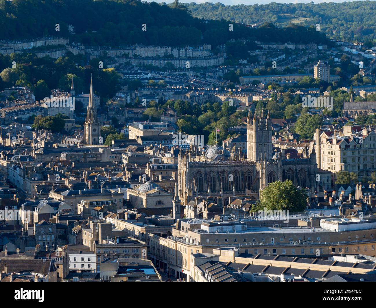 Bath Abbey from above, UNESCO World Heritage Site, Bath, Somerset ...