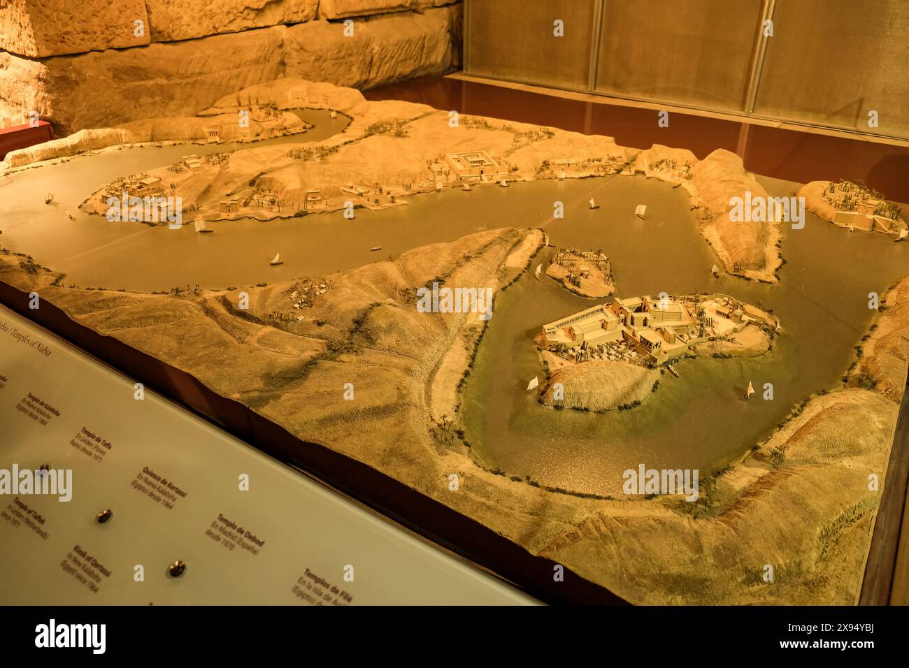 Interior of the ancient Nubian Temple of Debod, rebuilt in Parque de la ...