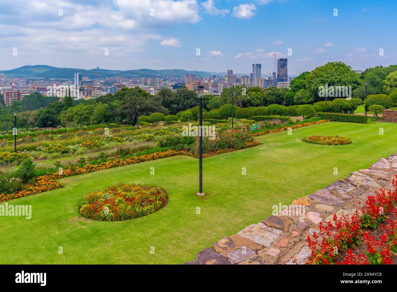View of Pretoria skyline and Union Buildings Gardens from Union ...