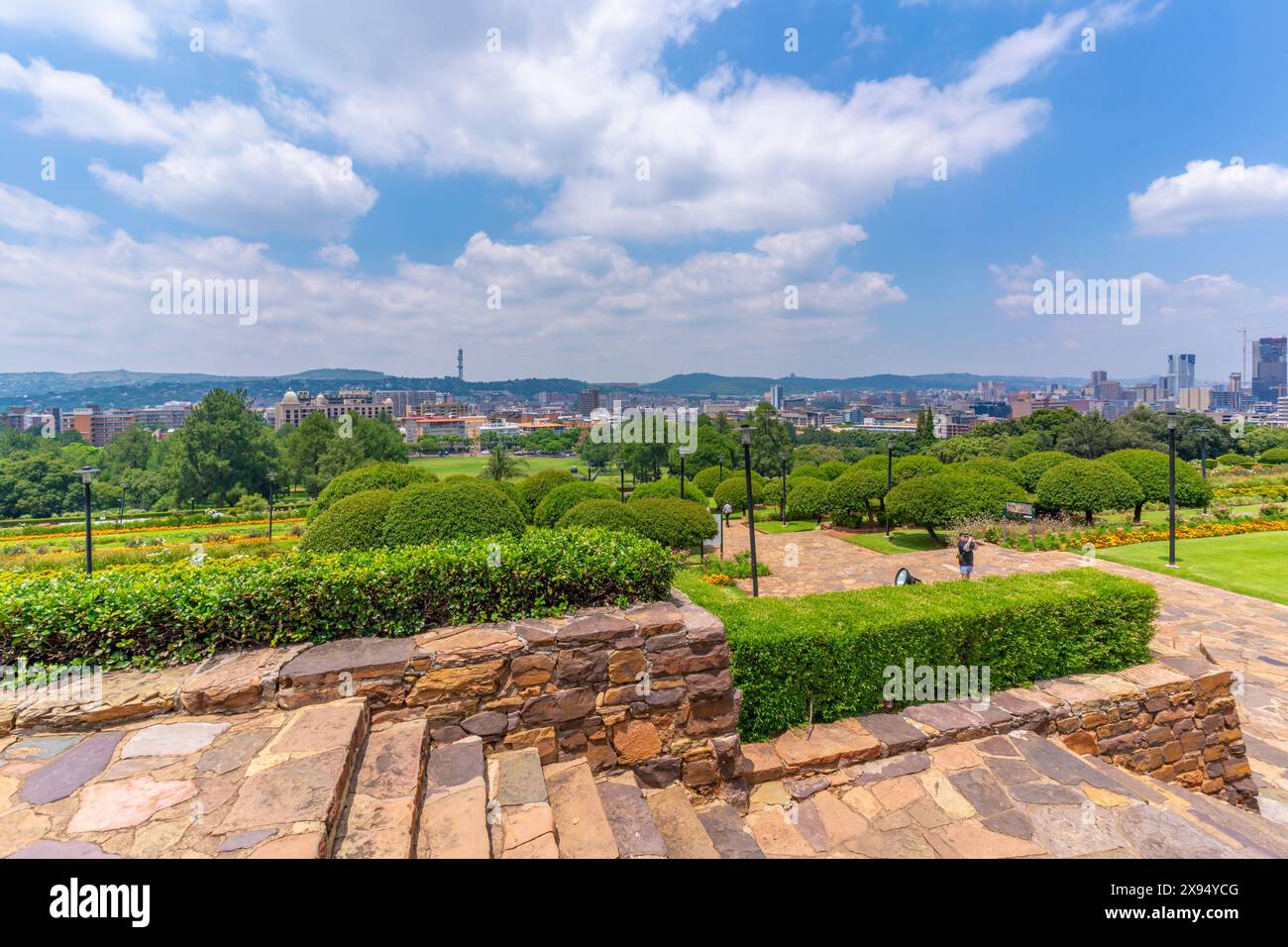 View of Pretoria skyline and Union Buildings Gardens from Union ...