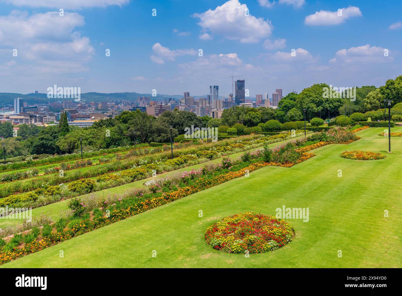 View of Pretoria skyline and Union Buildings Gardens from Union ...