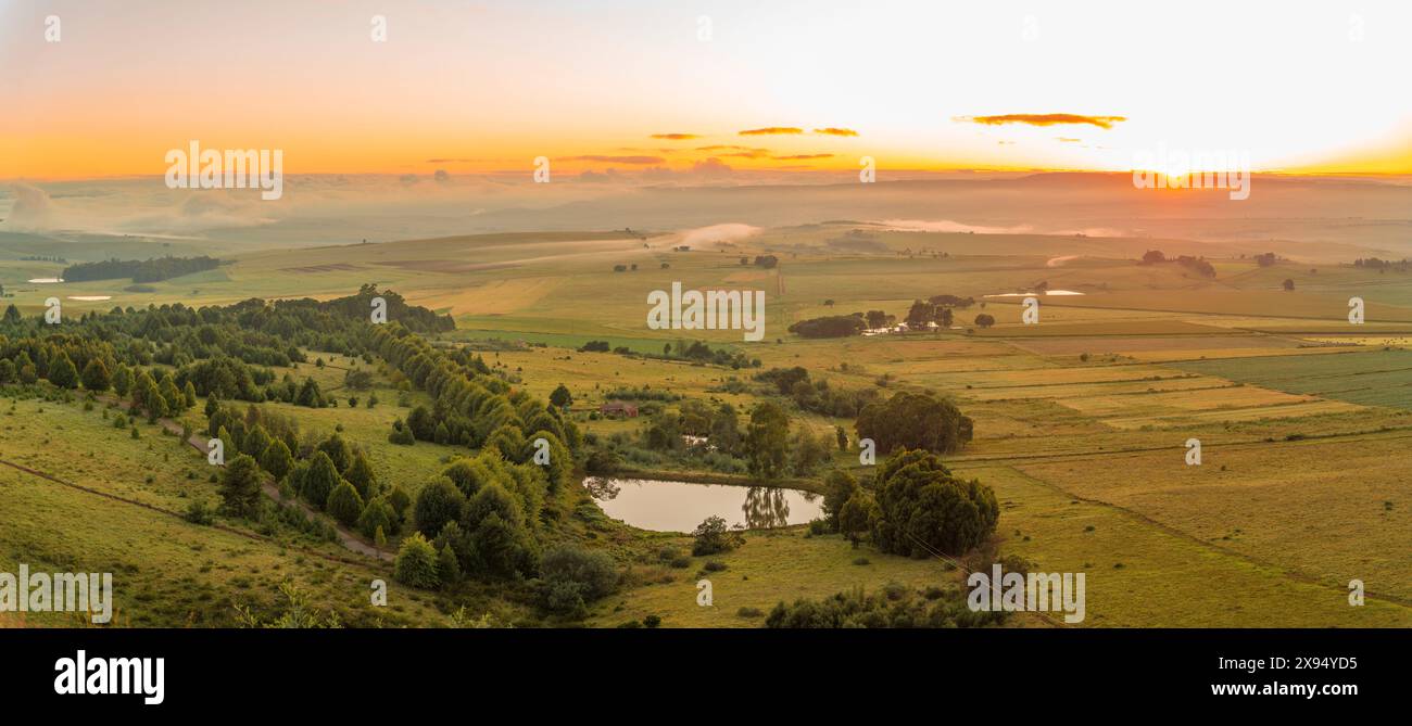 View of landscape from Kloppenheim Country Estate at sunrise ...