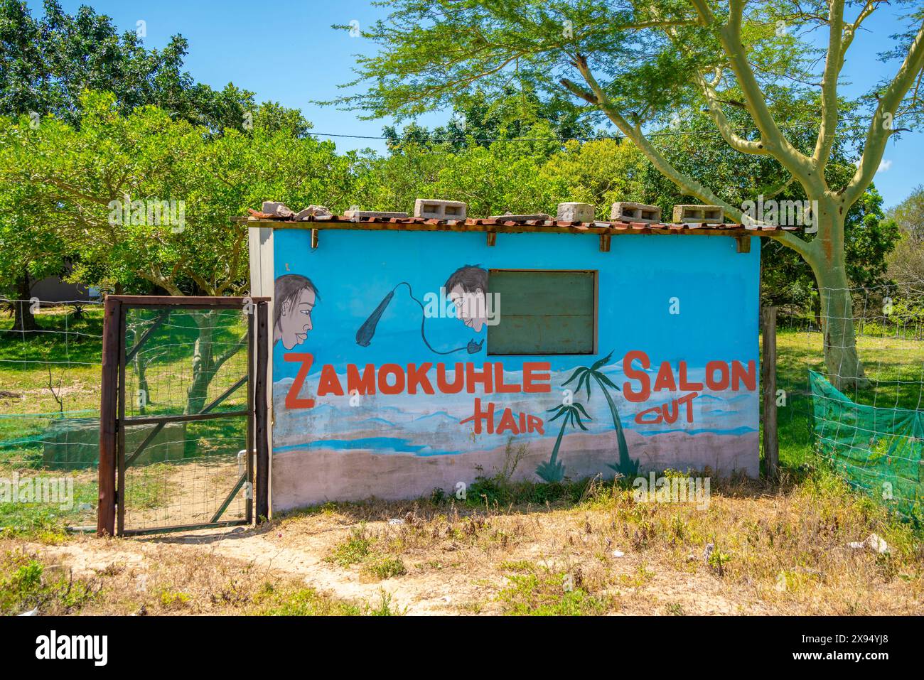 View of hair salon in traditional Zulu village, Veyane Cultural Village ...