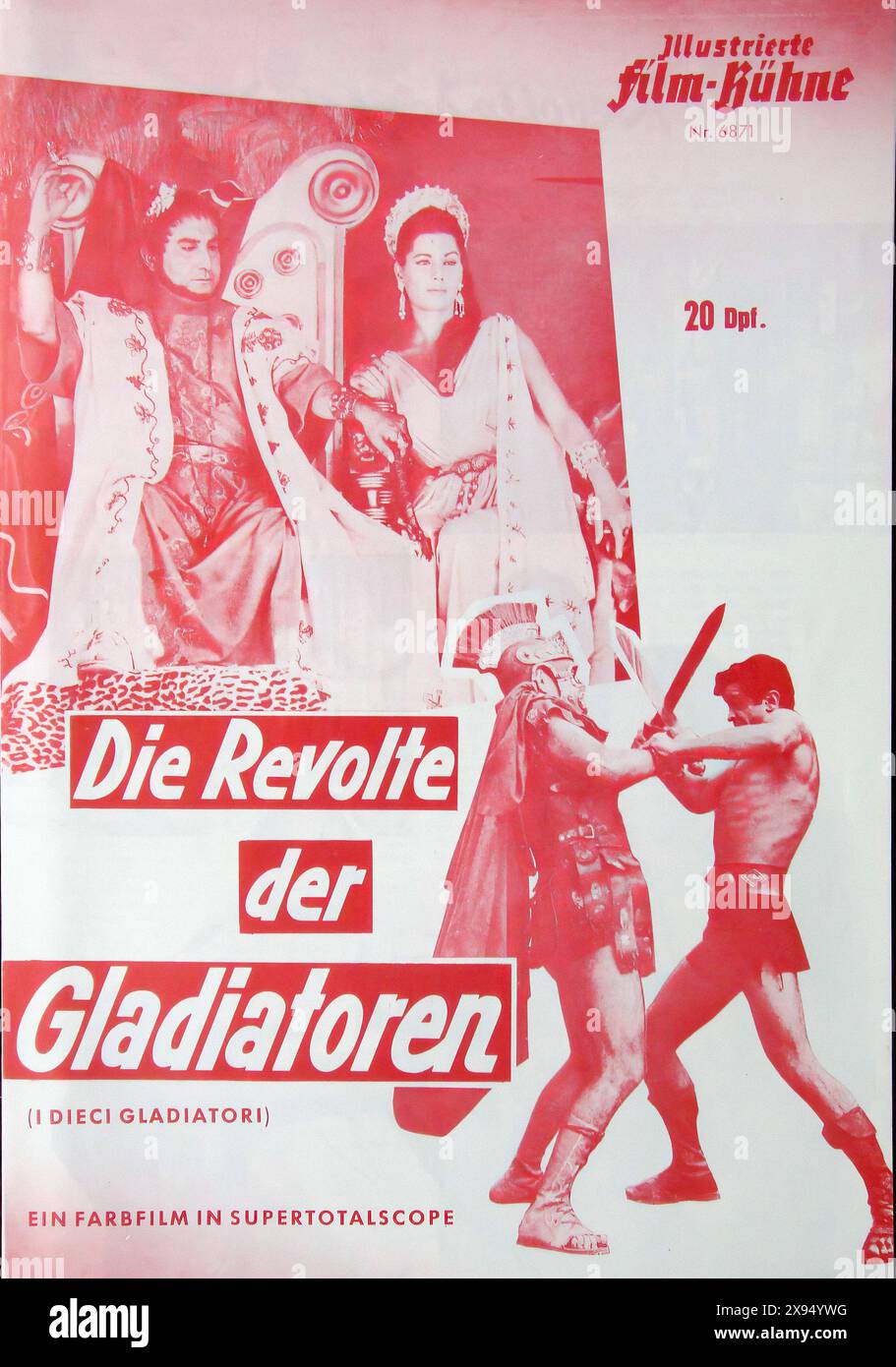 TEN GLADIATORS - Vintage German Movie Poster Stock Photo - Alamy